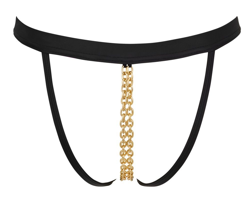 Bad Kitty String Ouvert Tanga mit Ketten - schwarz/gold (1-St) mit ...