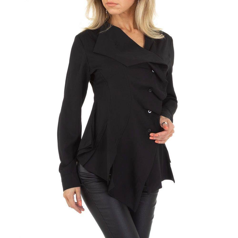 Ital Design Langarmbluse Damen Elegant Volants Bluse In Schwarz
