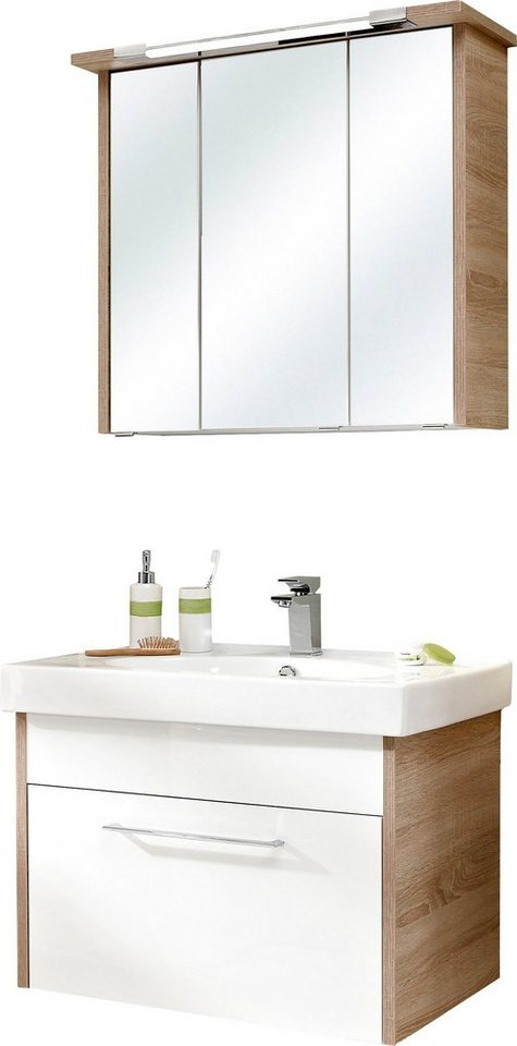 Saphir Badmöbel Set Quickset 382 2 Teilig Keramik Waschtisch Mit Led