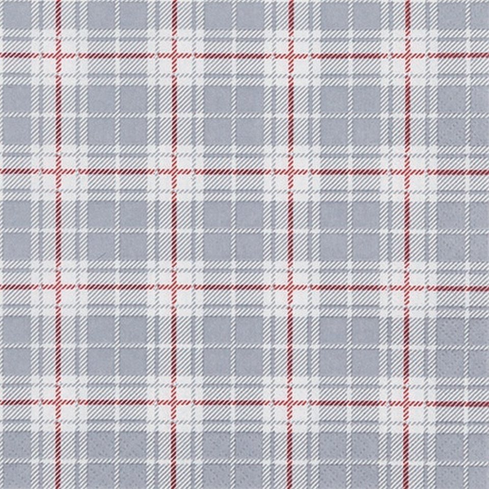 Home Fashion Papierserviette Rp 20 Servietten Chequers Grey Feines