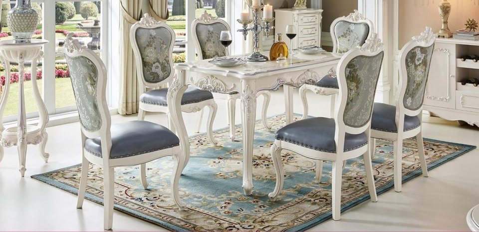 Jvmoebel Stuhl Set 6x Stühle Stuhl Polster Design Lehn Garnitur Sessel