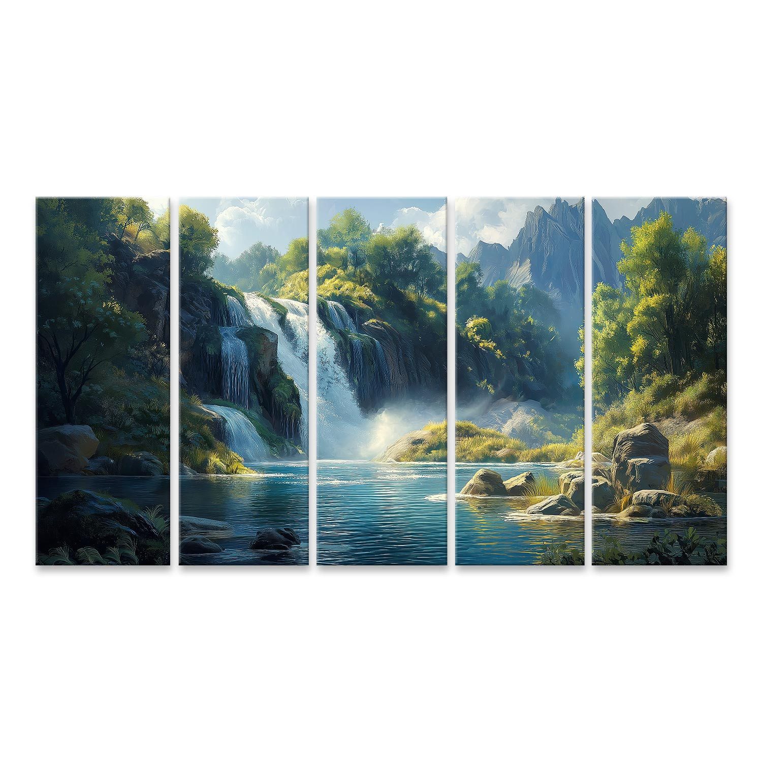 islandburner Leinwandbild Erleben Sie atemberaubende Wasserfall-Landschaften