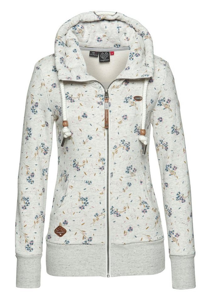Ragwear Sweatjacke Neska Flowers Zip Mit Blümchen Allover Druck