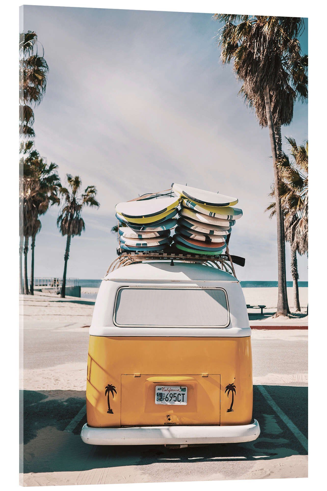 Posterlounge Acrylglasbild Art Couture, Surfer-Bus - Florida feeling, Wohnzimmer Vintage Fotografie