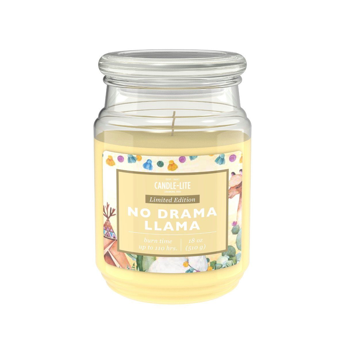 Candle-lite™ Duftkerze No Drama Llama - 510g (1-tlg), Brenndauer 70 - 110 Stunden, Duftkerze Frisch