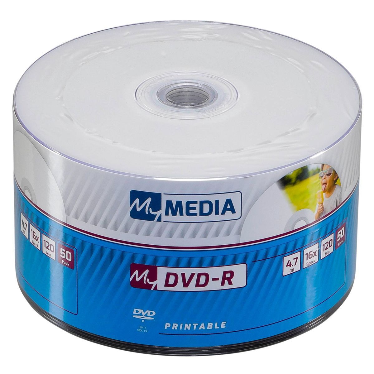 MyMedia DVD-Rohling 1x50 DVD-R 4,7GB 16x Speed Printable Wrap