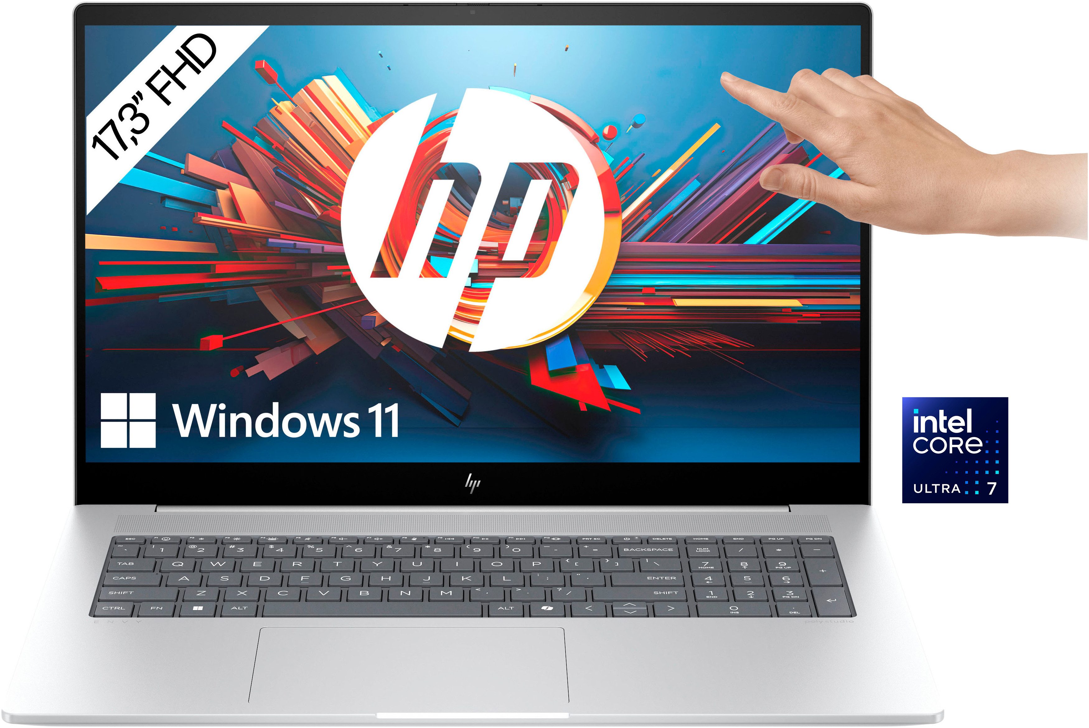 HP 17-da007 Notebook (43,9 cm/17,3 Zoll, Intel Core Ultra 7 155H, ARC, 512 GB SSD, 17-da0074ng ...