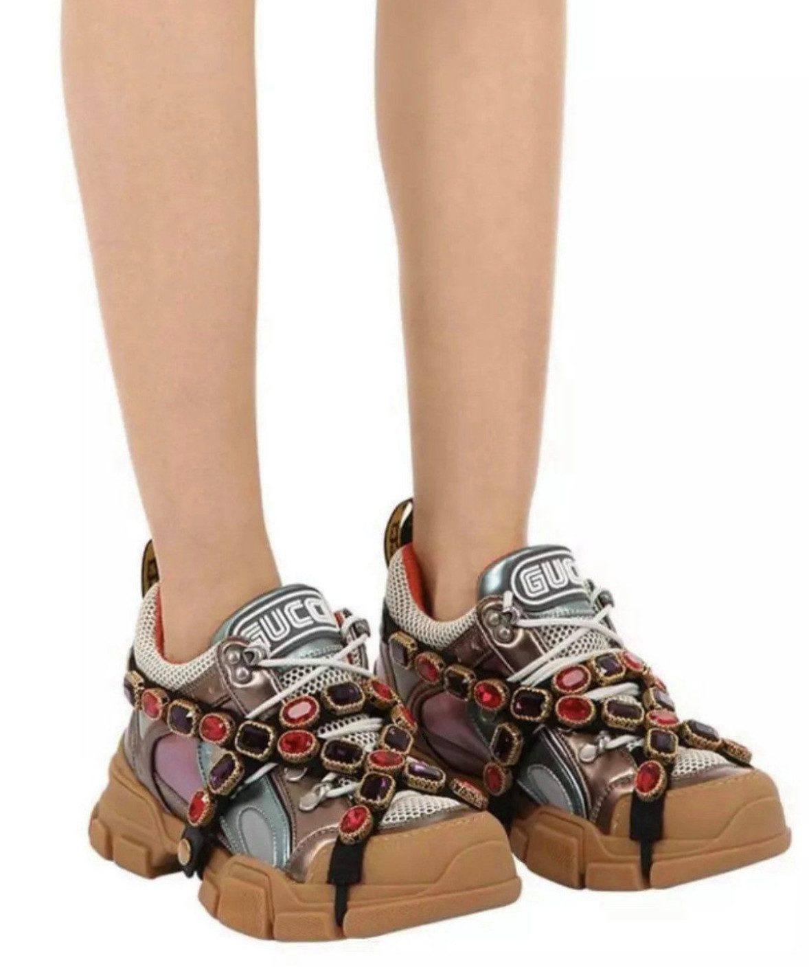 GUCCI Flashtrek Removable Crystal Trainers 36,5 Sneaker