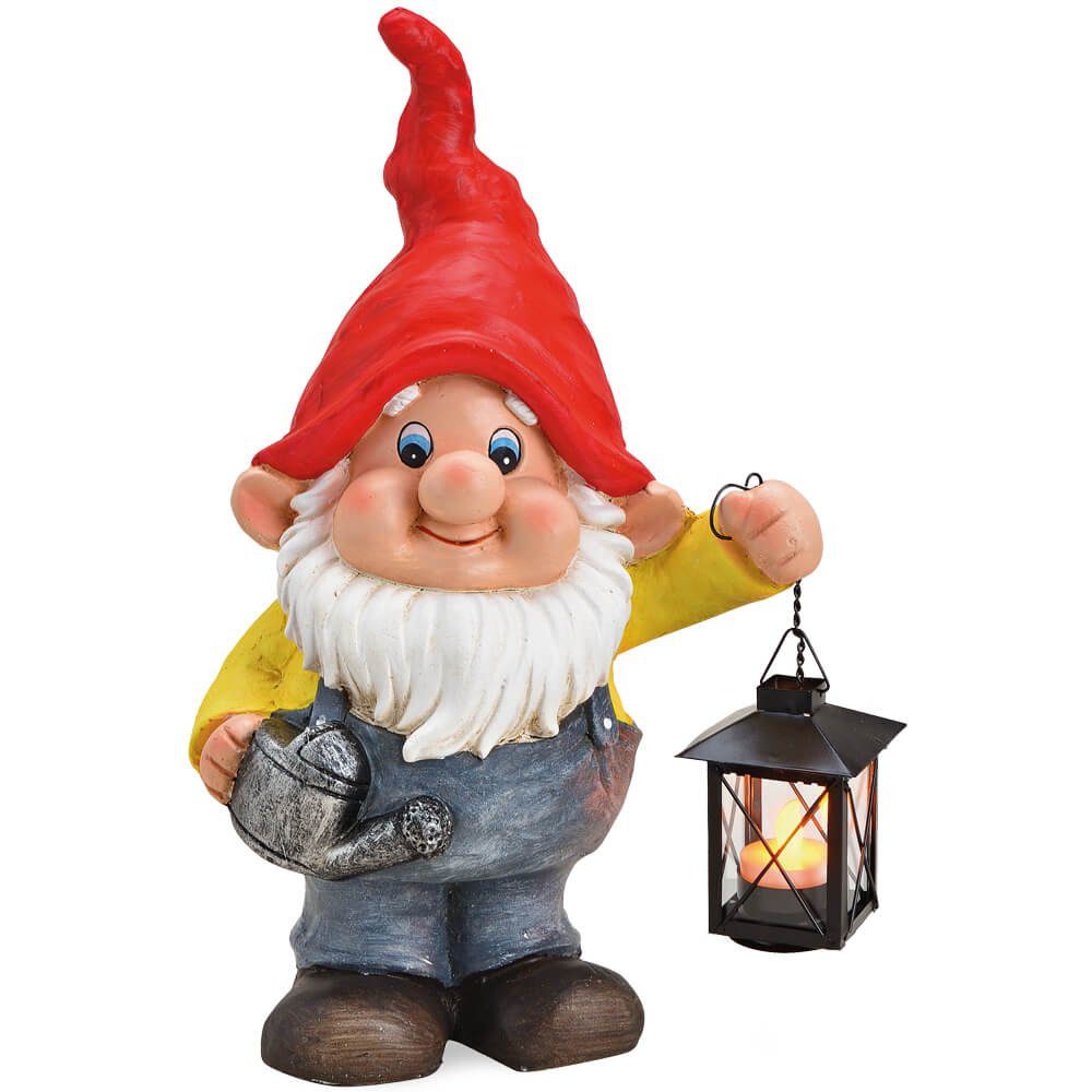 Matches21 Home And Hobby Gartenfigur Gartenzwerg Mit Laterne And Gießkanne