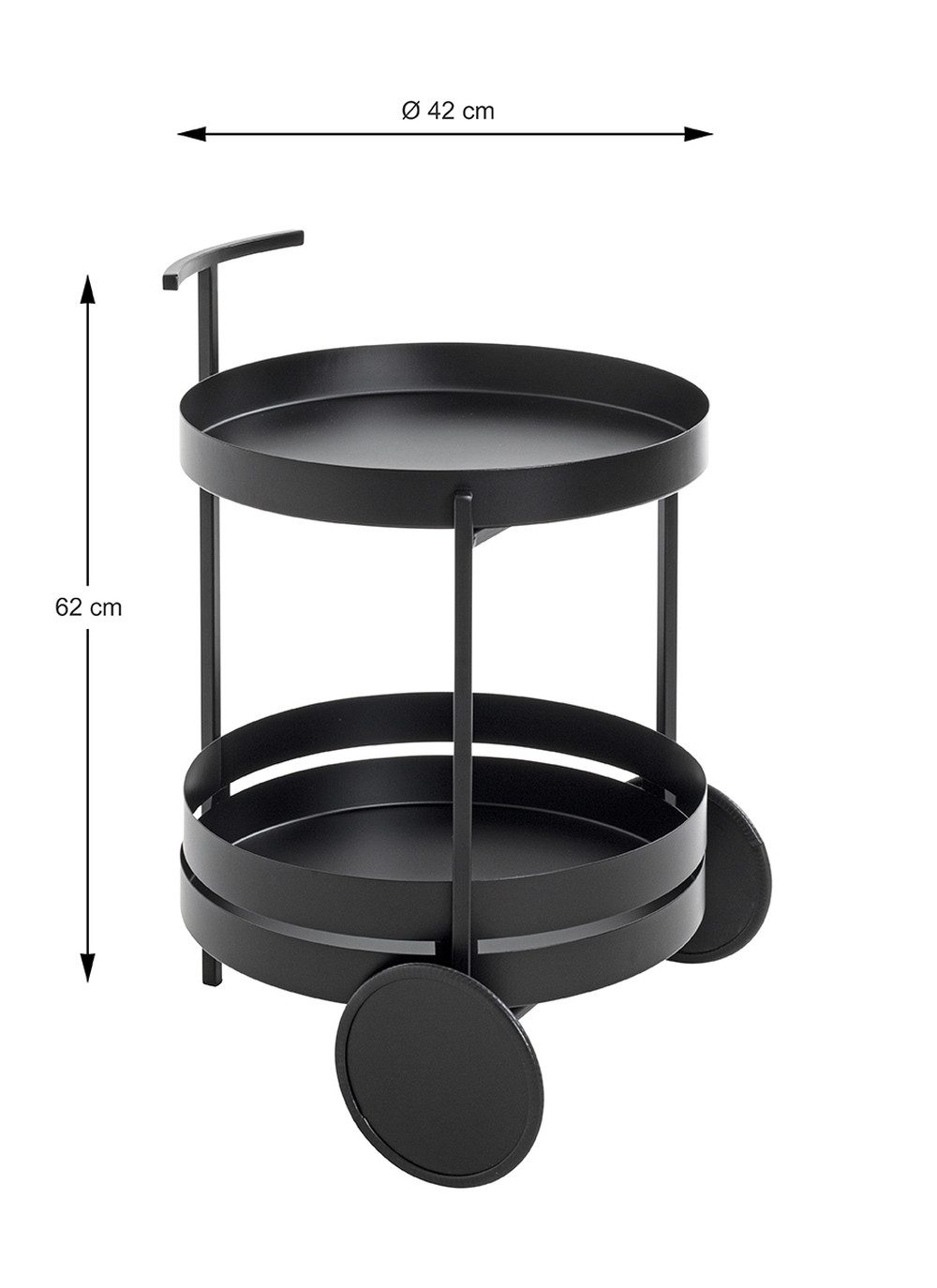freiraum Servierwagen 37582, in schwarz, Metall - 62x42cm (HxD ...