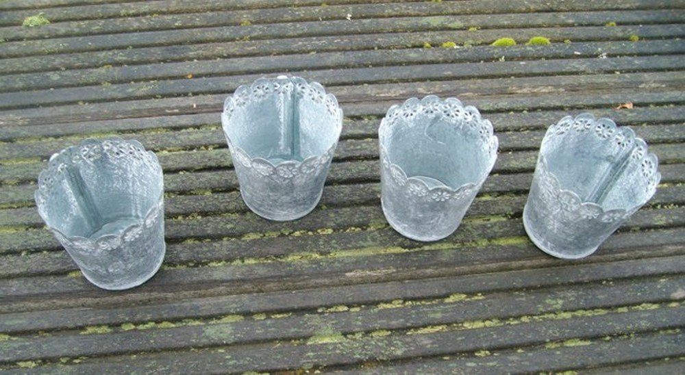 Deko Impression Teelichthalter 4er Set Windlicht Gartendeko Mini