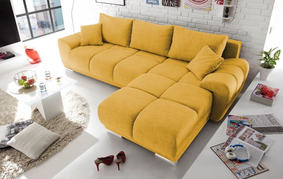 ED EXCITING DESIGN Ecksofa Anton, mit Schlaffunktion, Frei im Raum stellbar