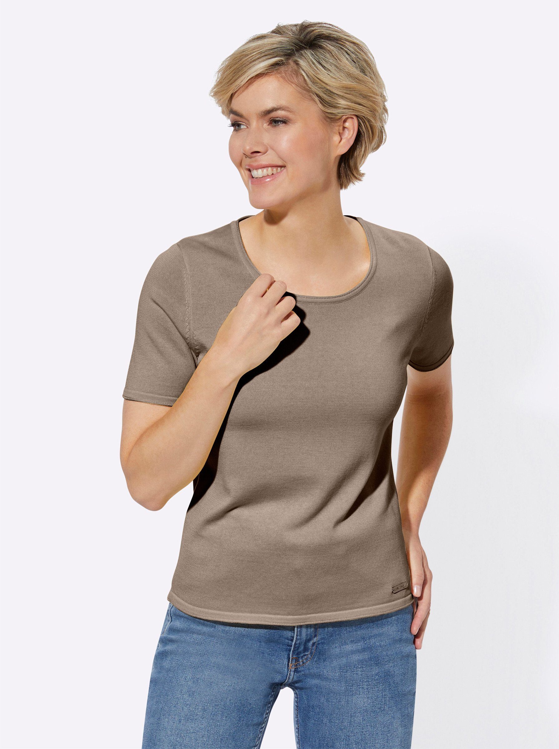 Witt Strickpullover Kurzarm Pullover Schick Und Kombistark