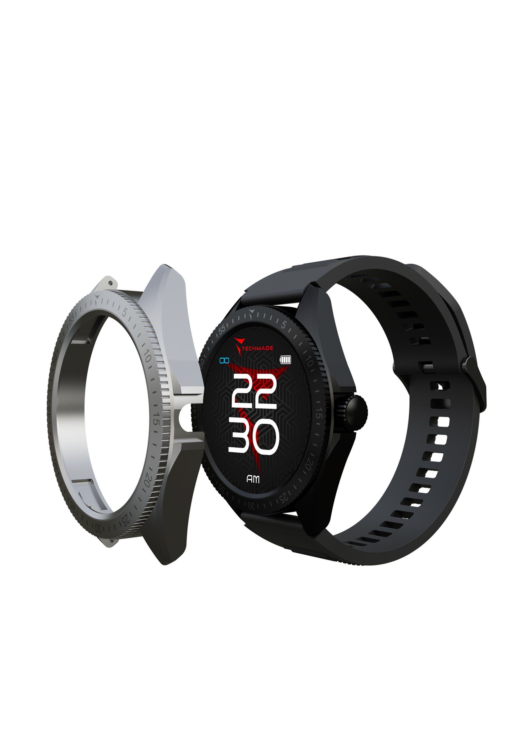 Techmade SmartWatch ROCKS BLACK Smartwatch (TechS) Set, Techmade