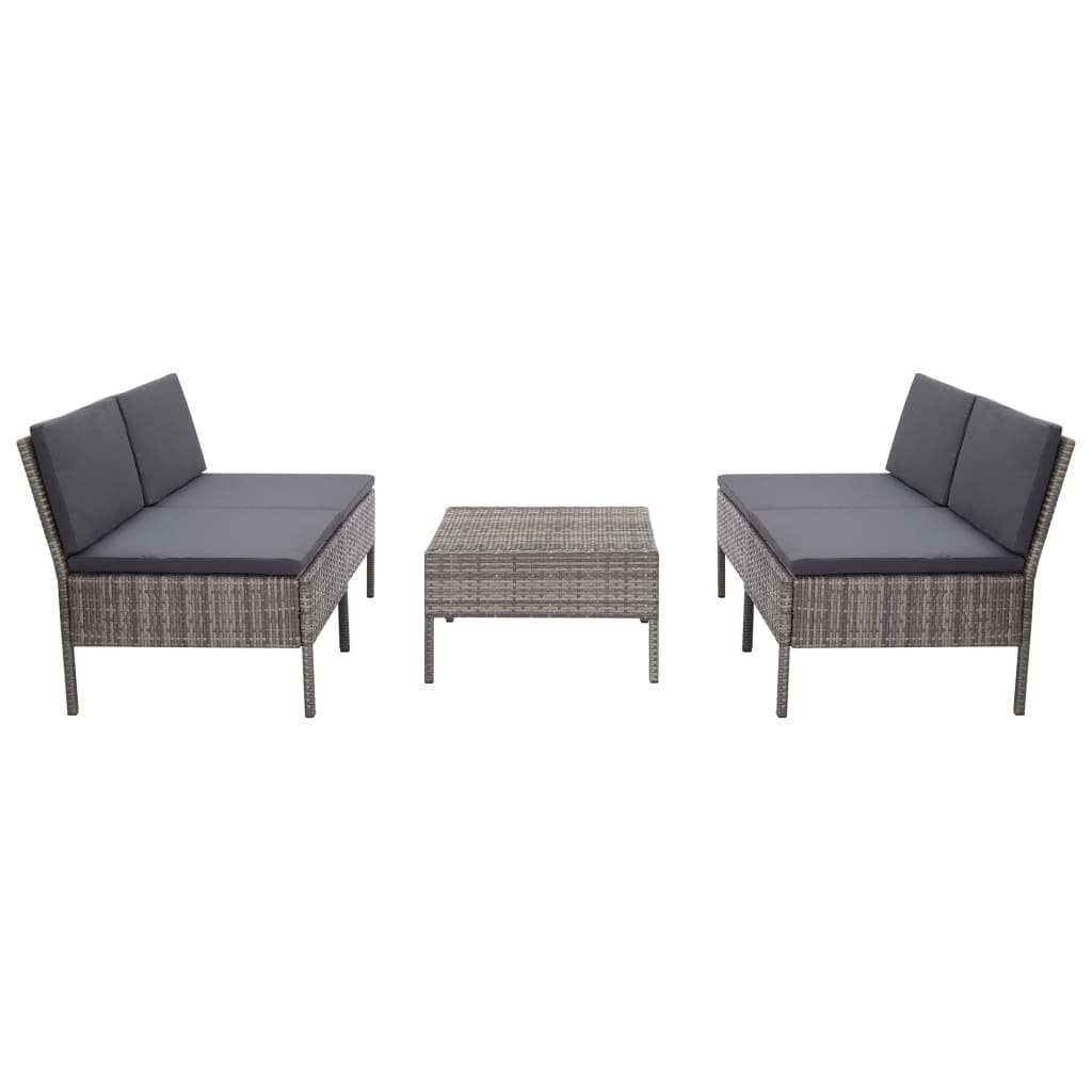 Vidaxl Gartenlounge Set 5 Tlg Garten Sofagarnitur Mit Auflagen Poly