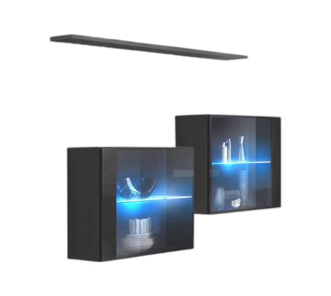 Xlmoebel Wohnwand Graue Wohnkommode Neu Möbel 130 Cm Ausstattung Luxus