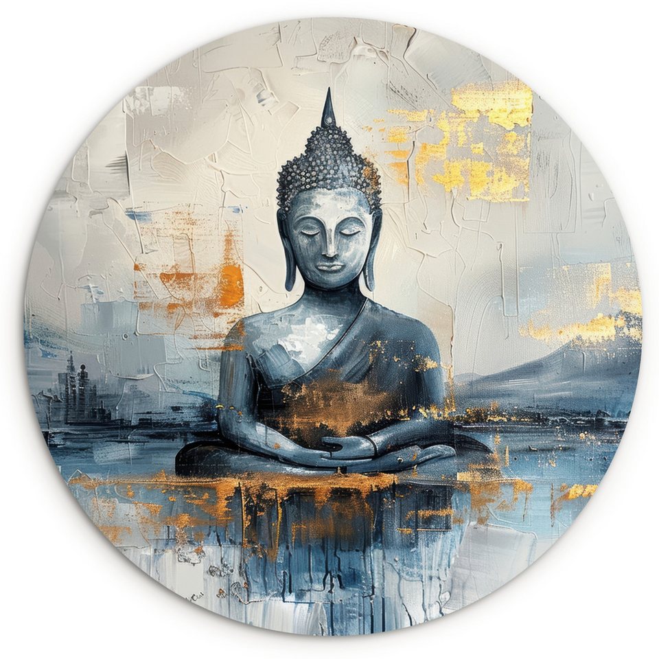 Muchowow Gemälde Buddha Gold Abstrakt Modern Fotodruck 1 St