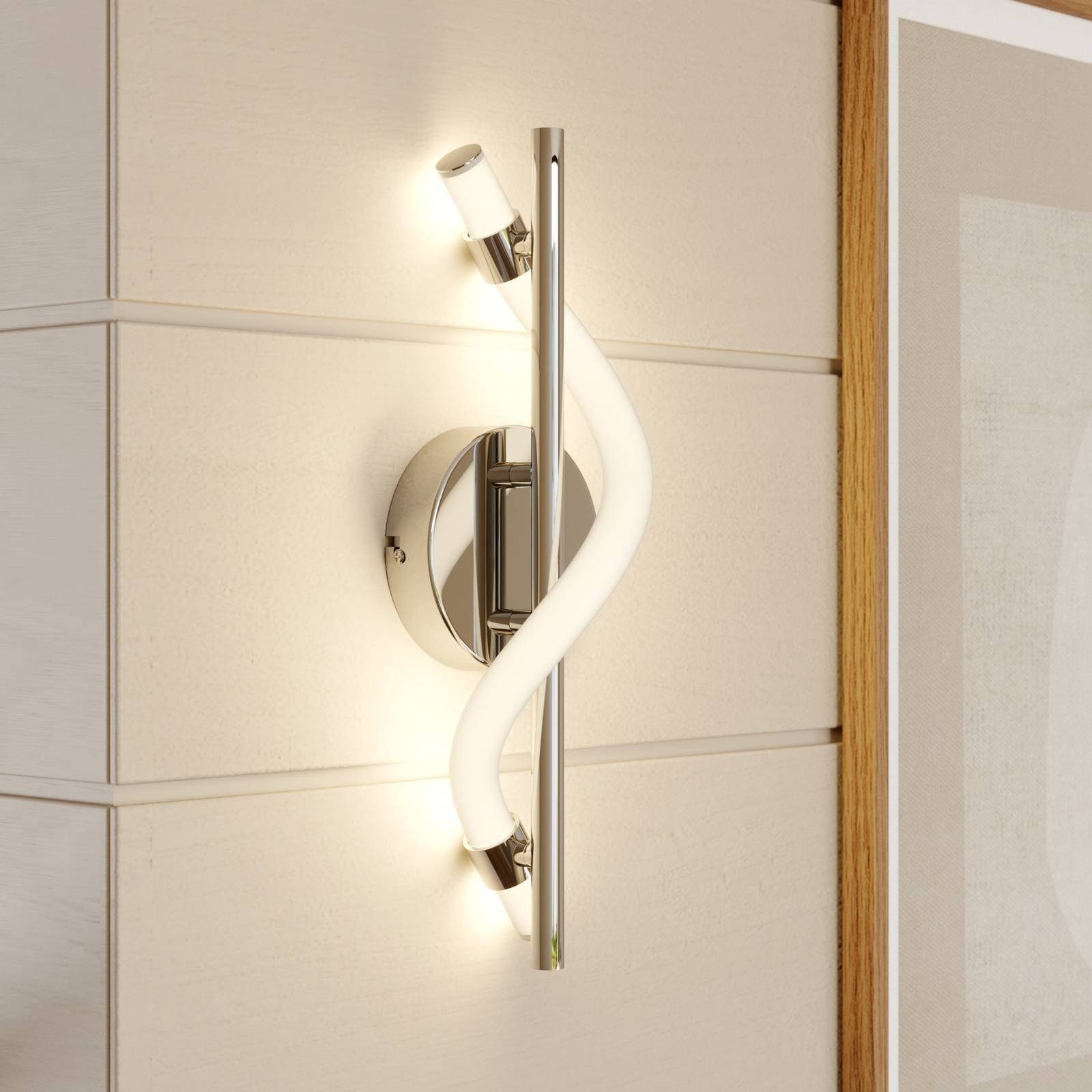 Lucande Led Wandleuchte Curla Led Lampen Warmweiß Modern Edelstahl