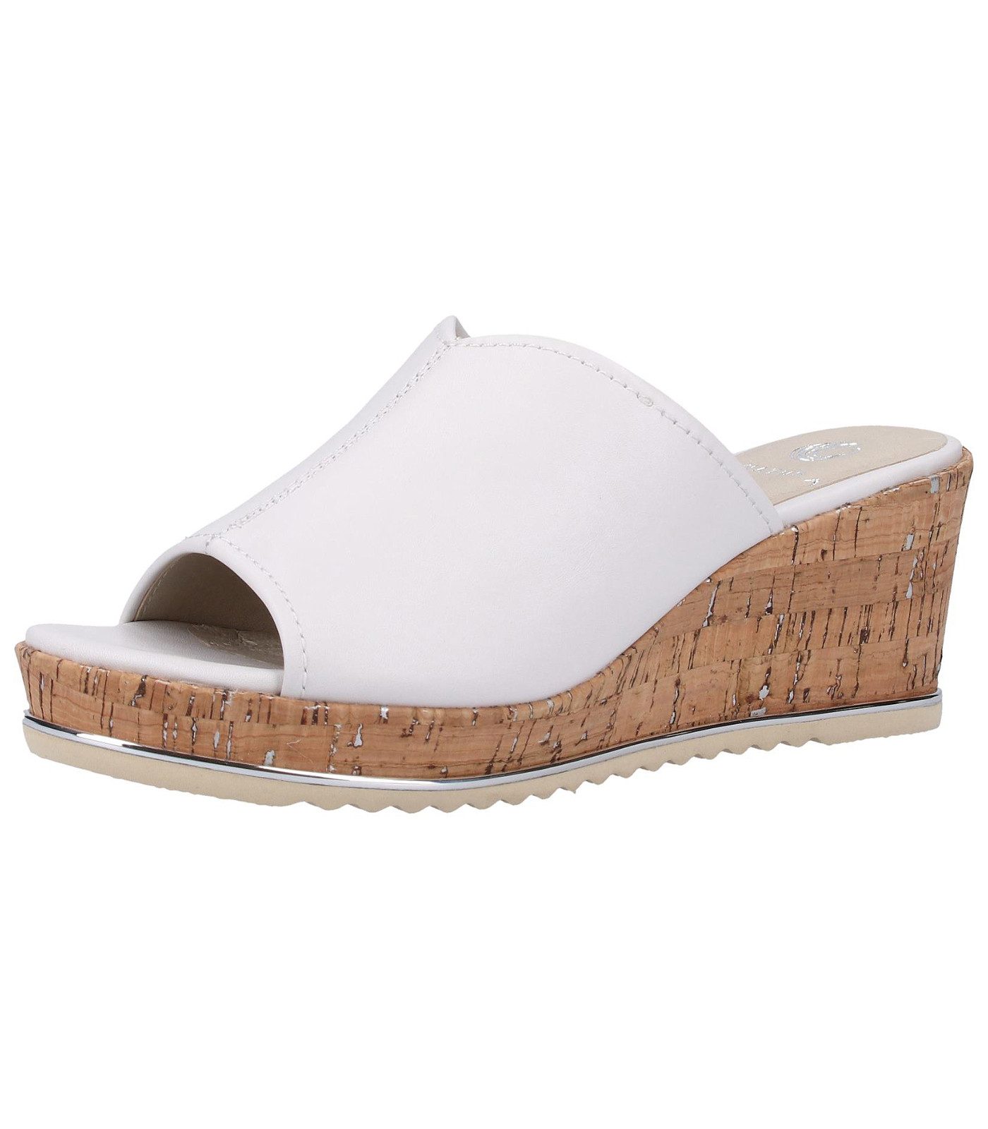 Be Natural Pantoletten Leder Pantolette Absatzform Keilabsatz Wedge
