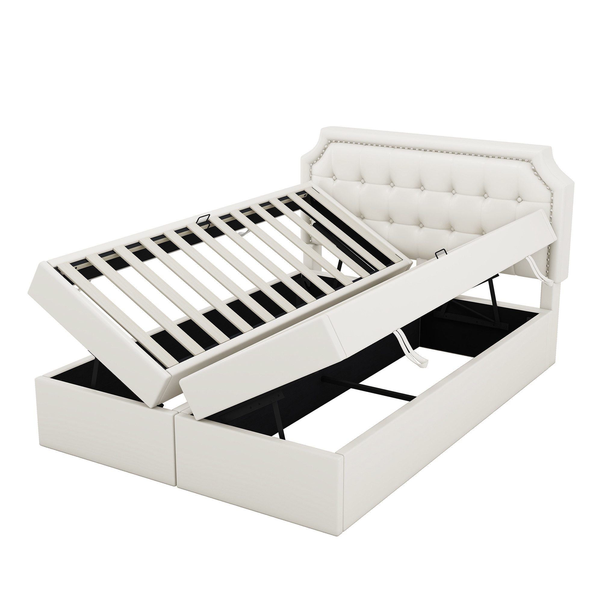 Rutaqian Daybett 140x200cm Polsterbett Doppelbett Mit Lattenrost Aus