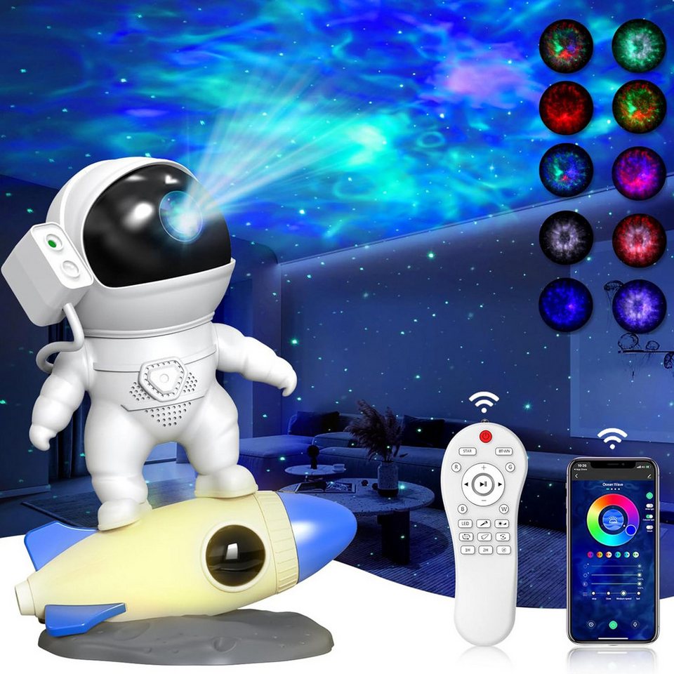 Mupoo Beamerlampe Astronaut Projektorlampe 4 In 1 Led Sternenprojektor