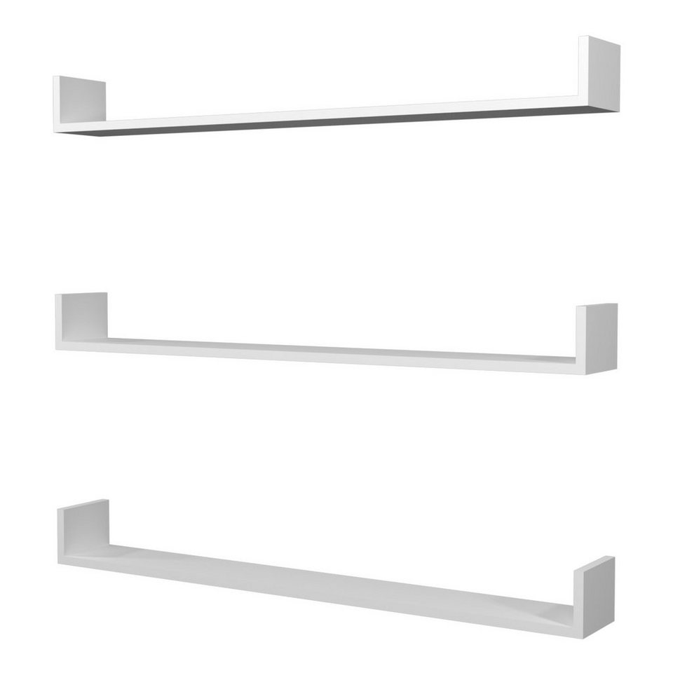 Encasa Wandregal Höganäs Schweberegal 3er Set Je 120 X 15 X 12 Cm Weiß