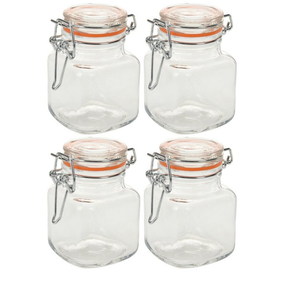 Neuetischkultur Vorratsglas Weckglas Set mit Bügelverschluss, 4-tlg ... Neuetischkultur Vorratsglas Weckglas Set mit Bügelverschluss, 4-tlg ...