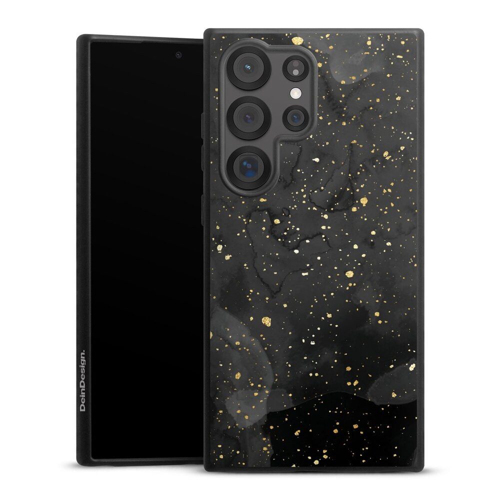 Deindesign Handyhülle Marmor Glitzer Look Gold And Kupfer Marble Black