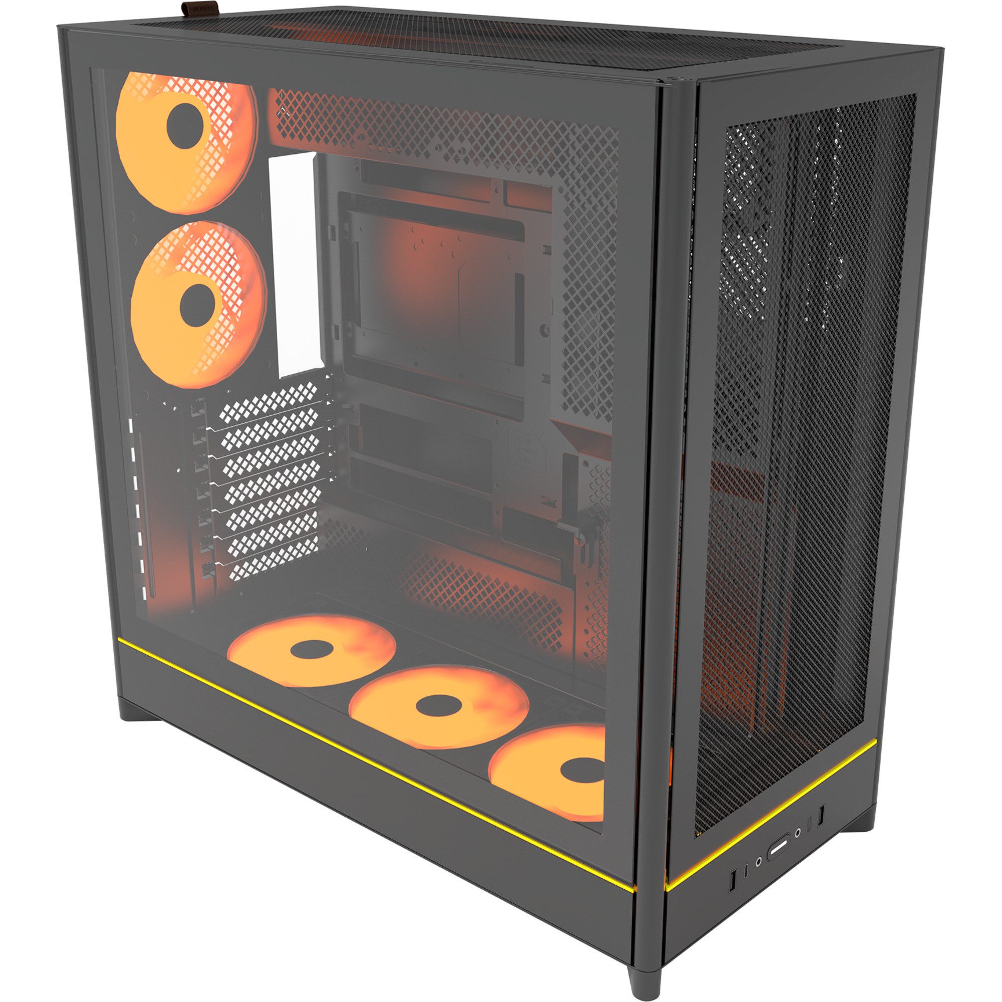 MONTECH PC-Gehäuse Montech HS01 PRO, Tower-Gehäuse, (Tempered Glass ...