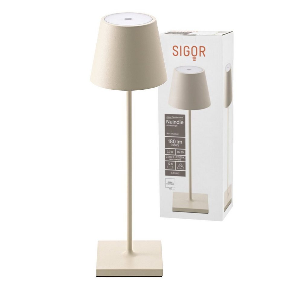 SIGOR LED Tischleuchte Nuindie - Dünenbeige LED Akku-Tischlampe Indoor ... SIGOR LED Tischleuchte Nuindie - Dünenbeige LED Akku-Tischlampe Indoor ...