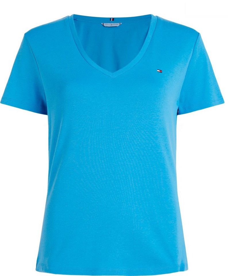 Tommy Hilfiger Curve V Shirt Crv Slim Cody Rib V Neck Ss Aus Reiner Bio