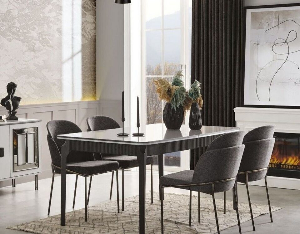 Jvmoebel Esszimmer Set Esszimmer Set Esstisch Und 4x Stühle Modern