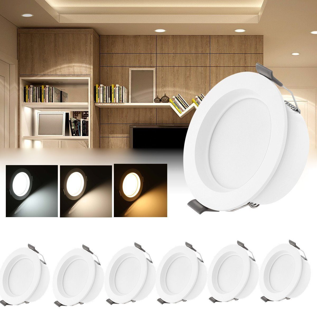 Letgospt Led Einbaustrahler 6x Led Einbauleuchten Ultraflach