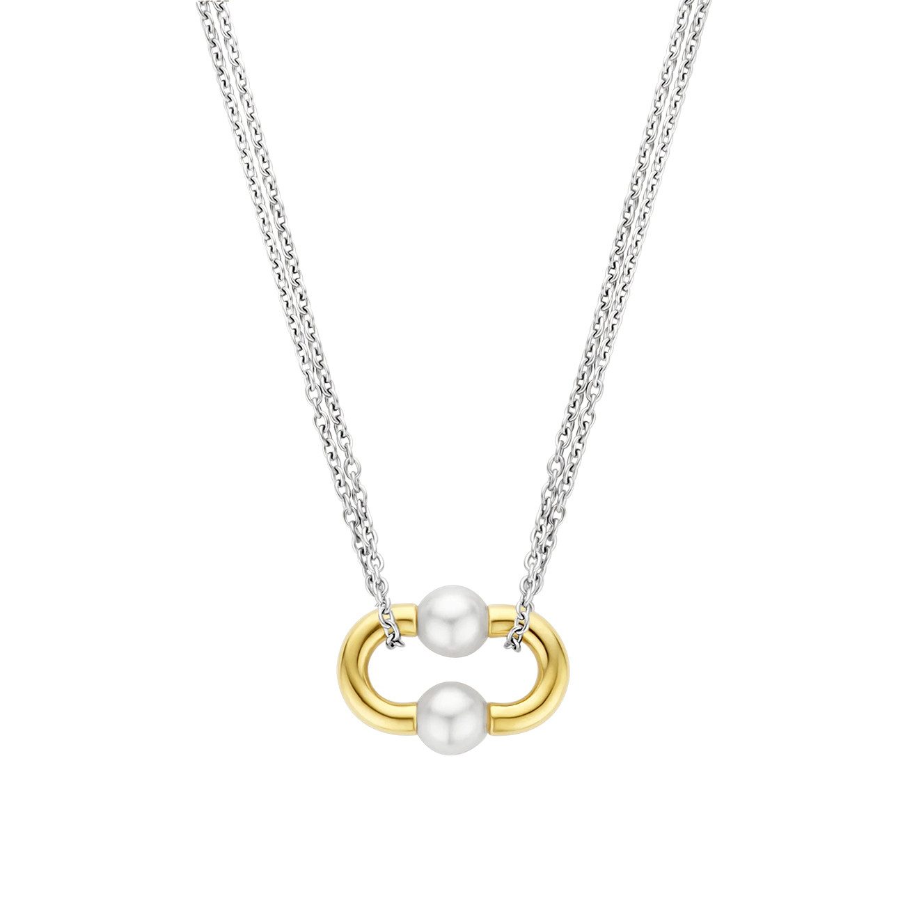 TI SENTO - Milano Collier, Anhänger: ca. 19 x 11 mm, mit 2 weißen ...