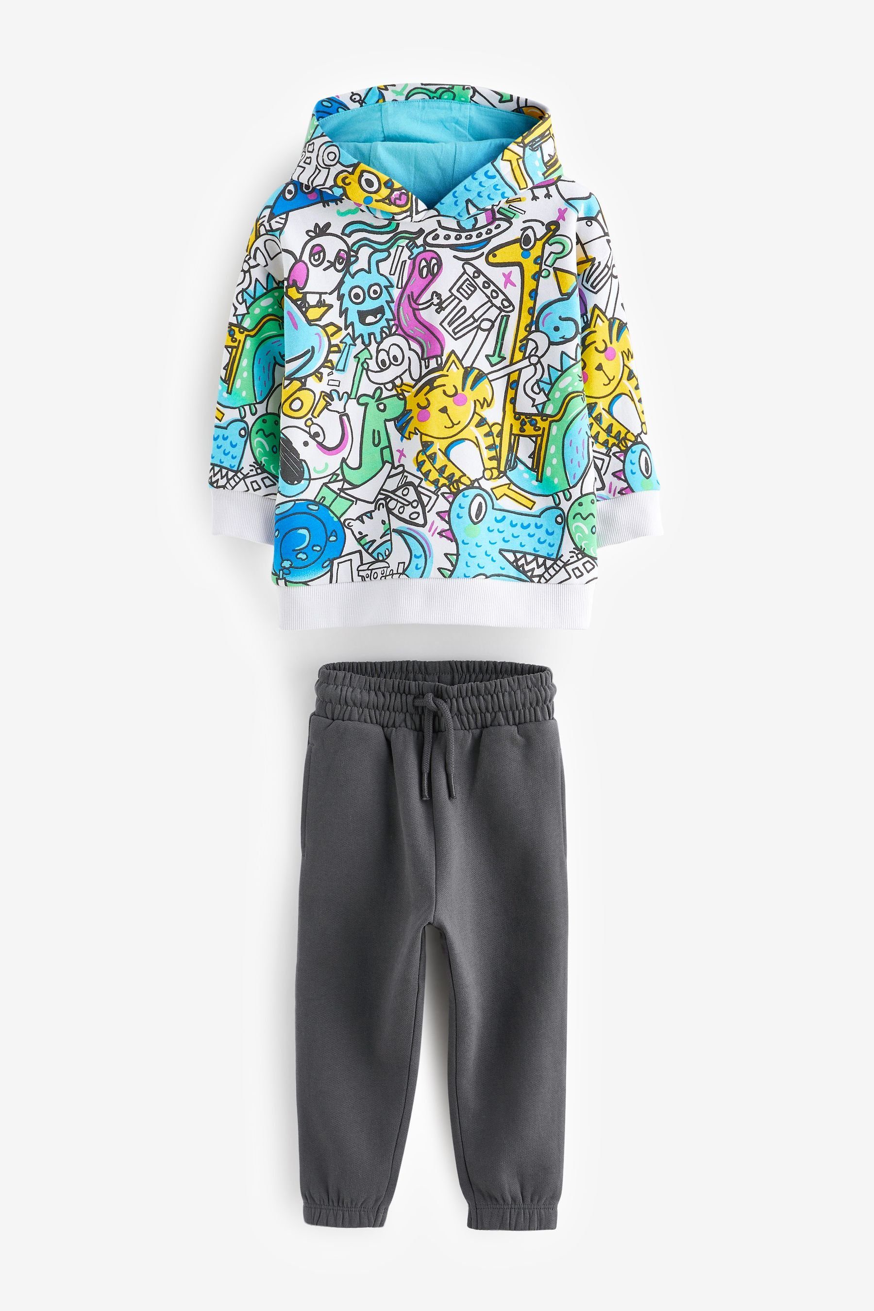 Next Sweatanzug Hoodie Und Jogginghose Mit Graffiti Print 2 Tlg