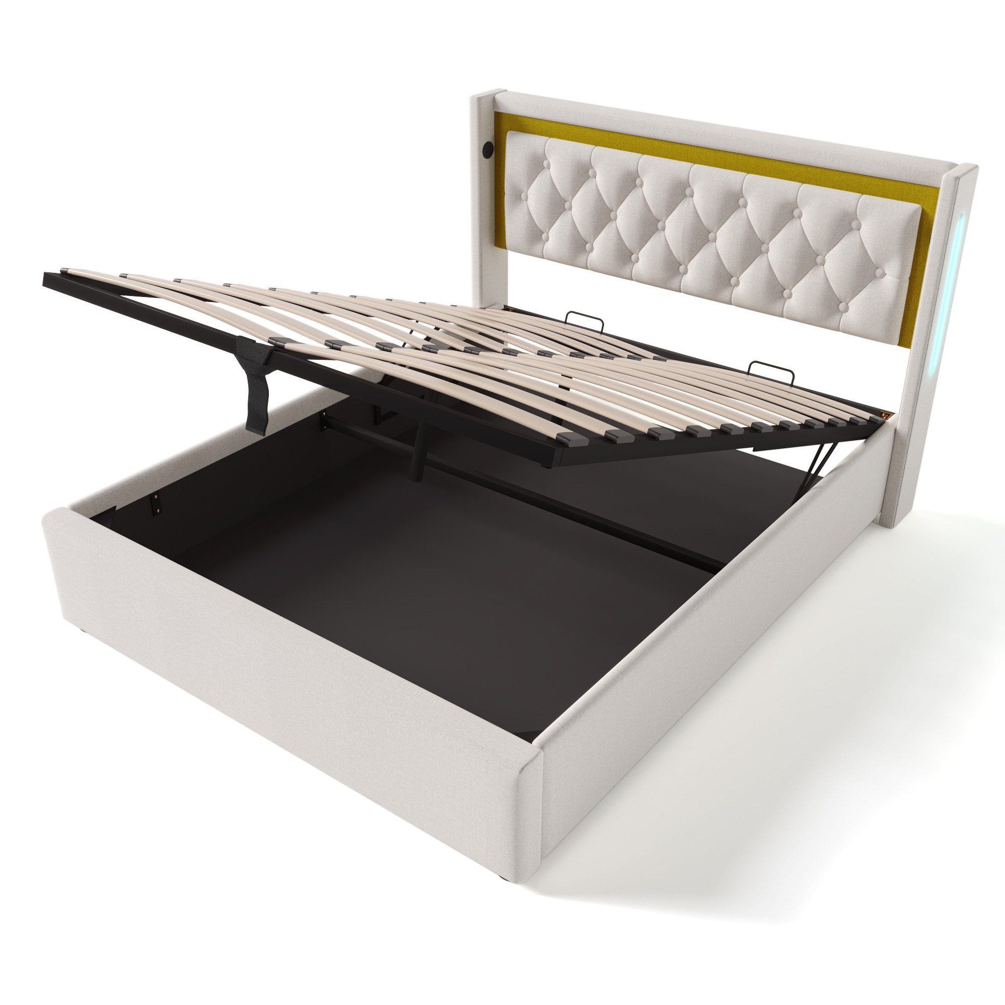 Welikera Polsterbett Doppelbett Stauraum Bettkasten Mit Usb Typ C