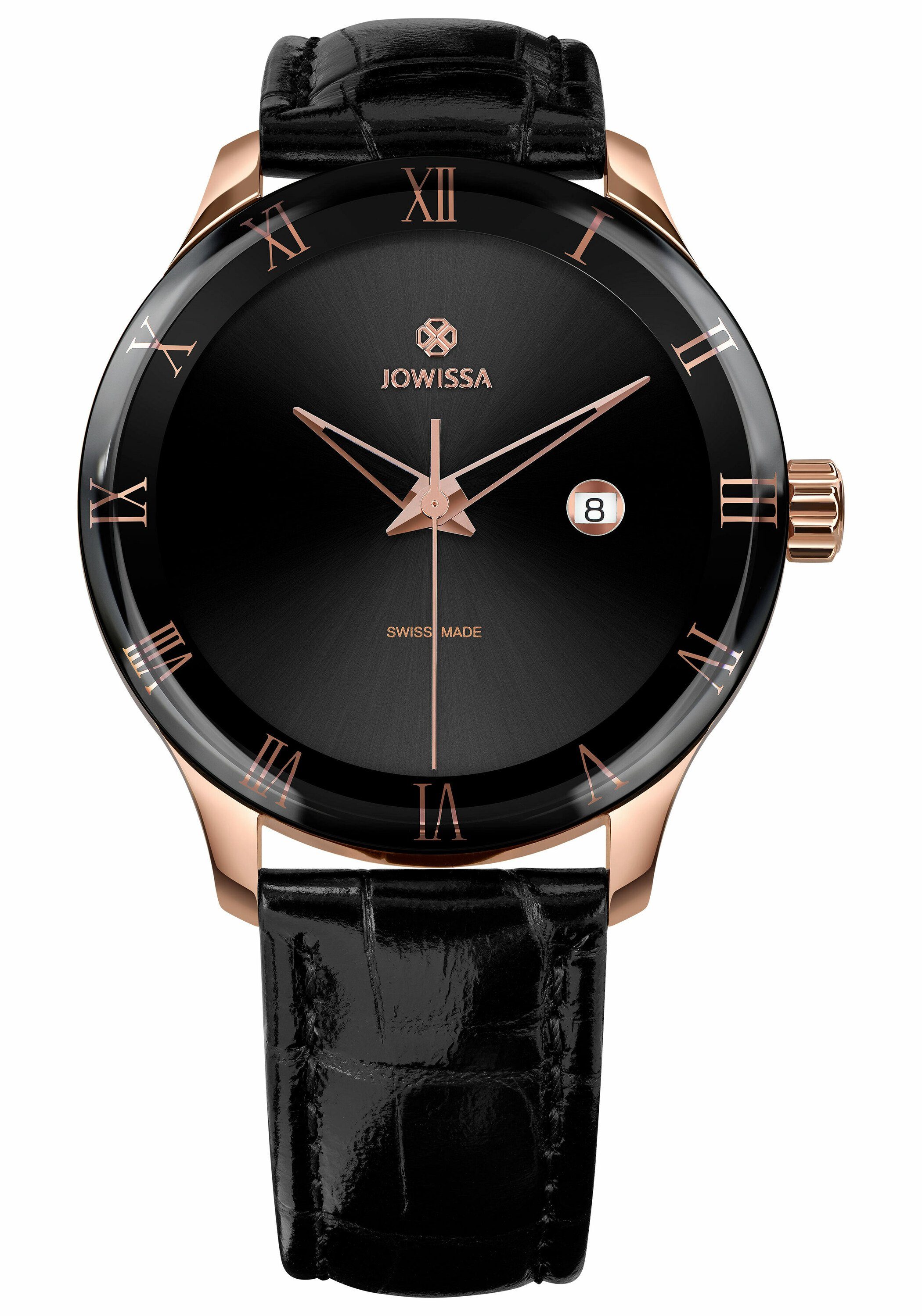 JOWISSA Schweizer Uhr Romo, Elegante Schweizer Uhr mit römischem Index