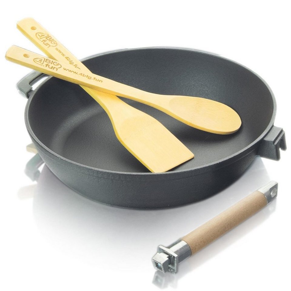 4bigfun Bratpfanne Emaillierte Gusseisen Bratpfanne 24cm Schmorpfanne