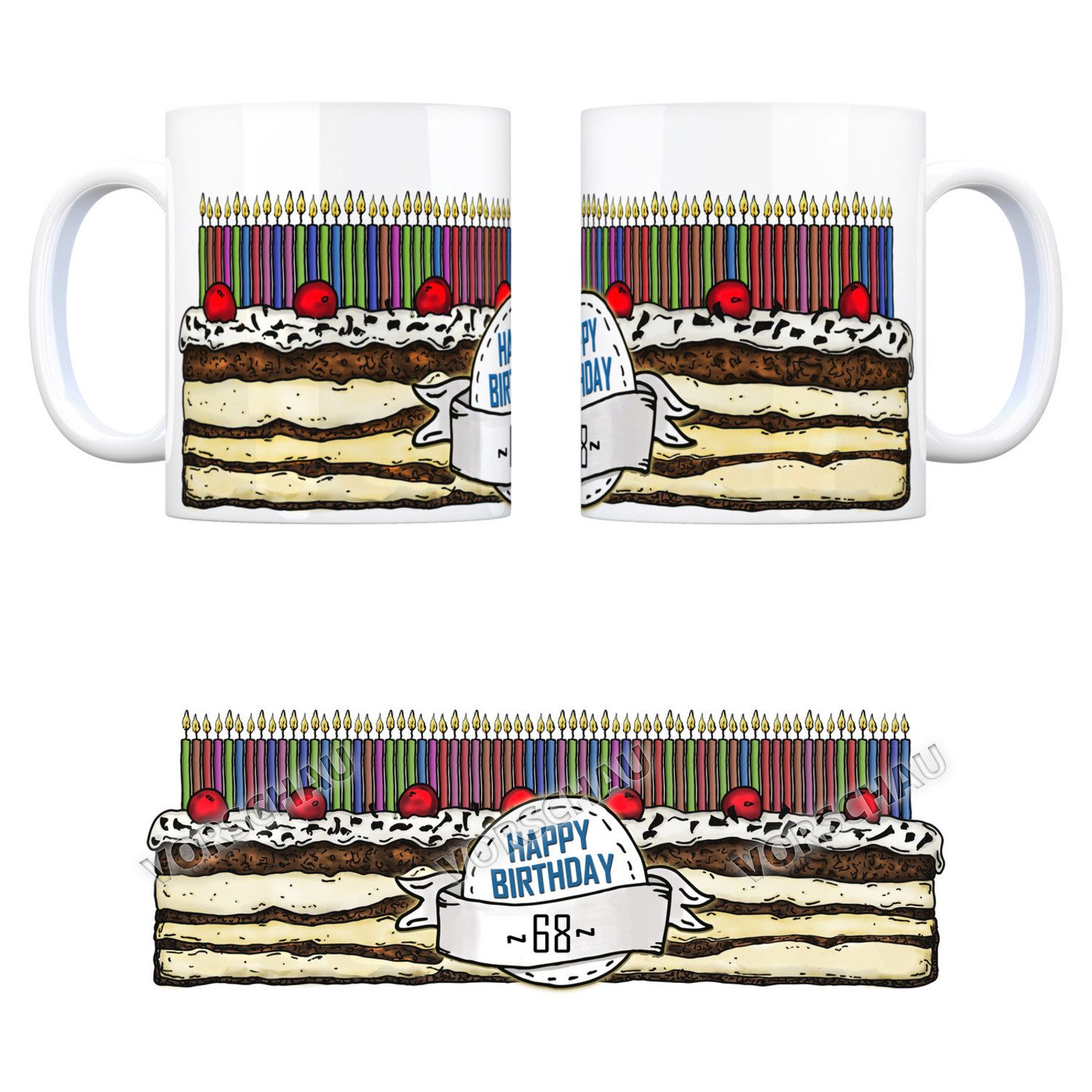 Speecheese Tasse Geburtstagstorte Kaffeebecher Zum 68 Geburtstag Mit