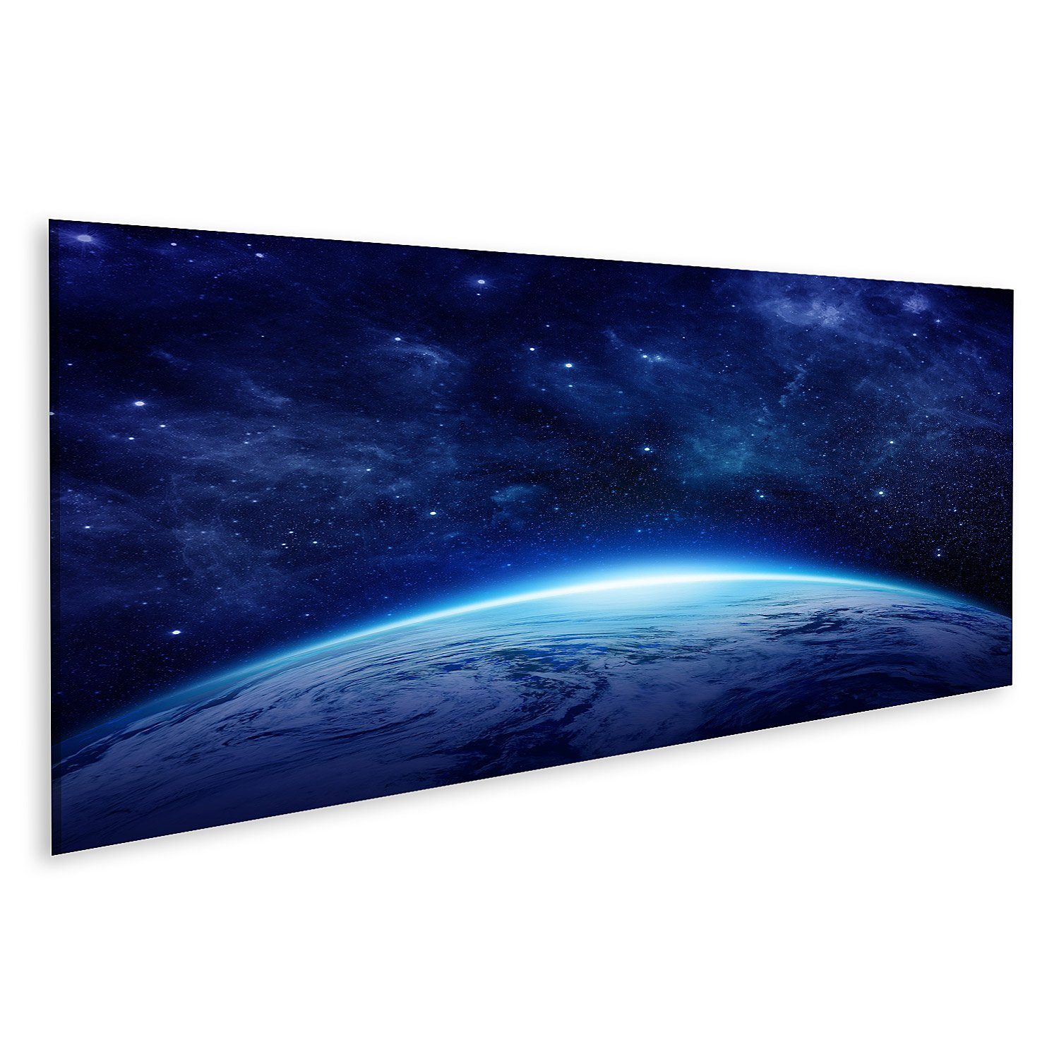 islandburner Leinwandbild Bild auf Leinwand Blue Planet Earth Sun Stars Galaxies Nebulae Milky W