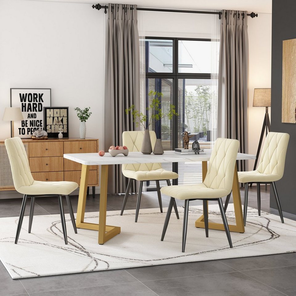 Flieks Essgruppe Set 5 Tlg Tisch Mit 4 Stühlen Esstisch Und 4