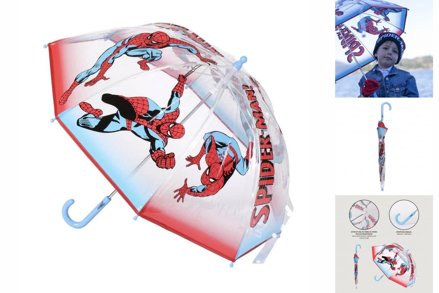 Spiderman Taschenregenschirm Spiderman Regenschirm Blau Ø 71 cm Rot