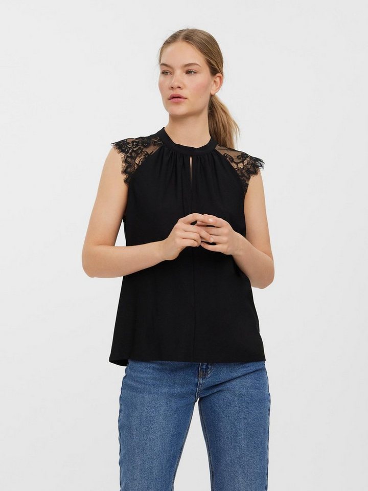 Vero Moda Tall Blusentop Milla 1 Tlg Cut Outs Spitze Drapiertgerafft