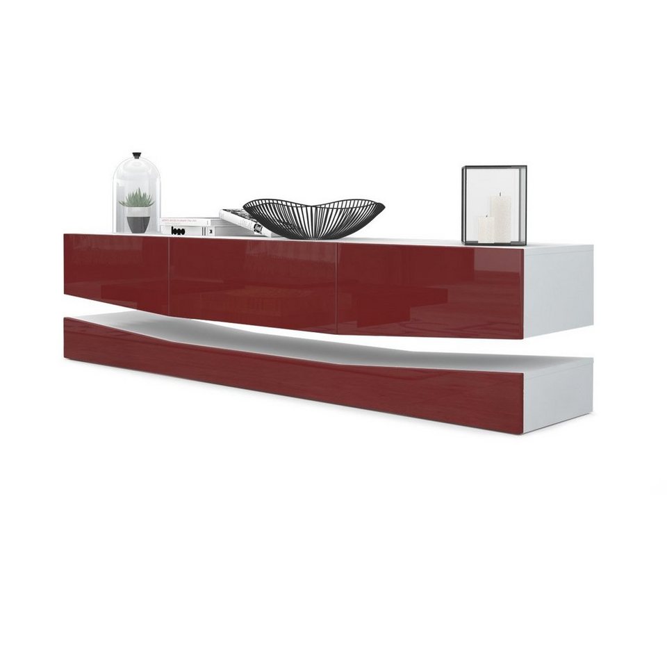Vladon Lowboard City Tv Kommode Mit Sockelelement 1 Offenem Fach Und