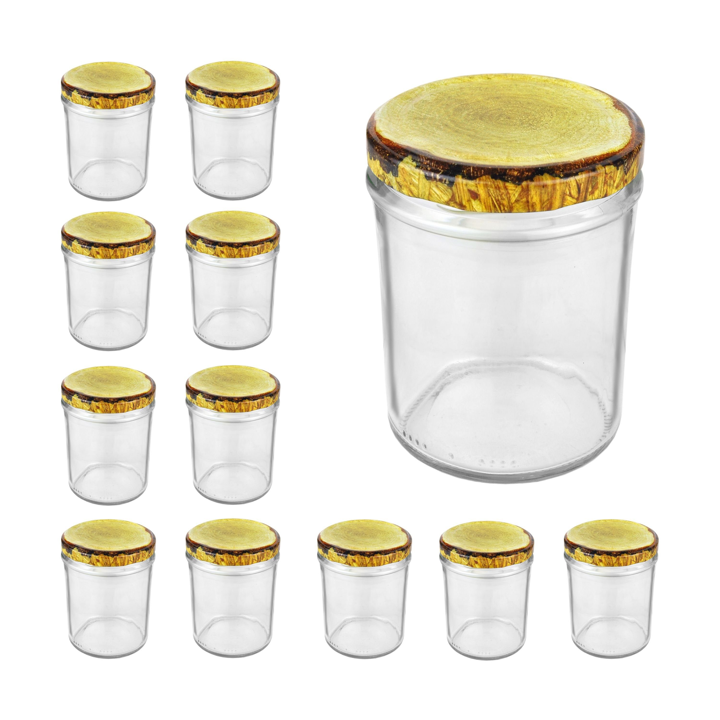 Mambocat Einmachglas Capcro 12er Set Sturzglas 435 Ml To 82 Holzdekor