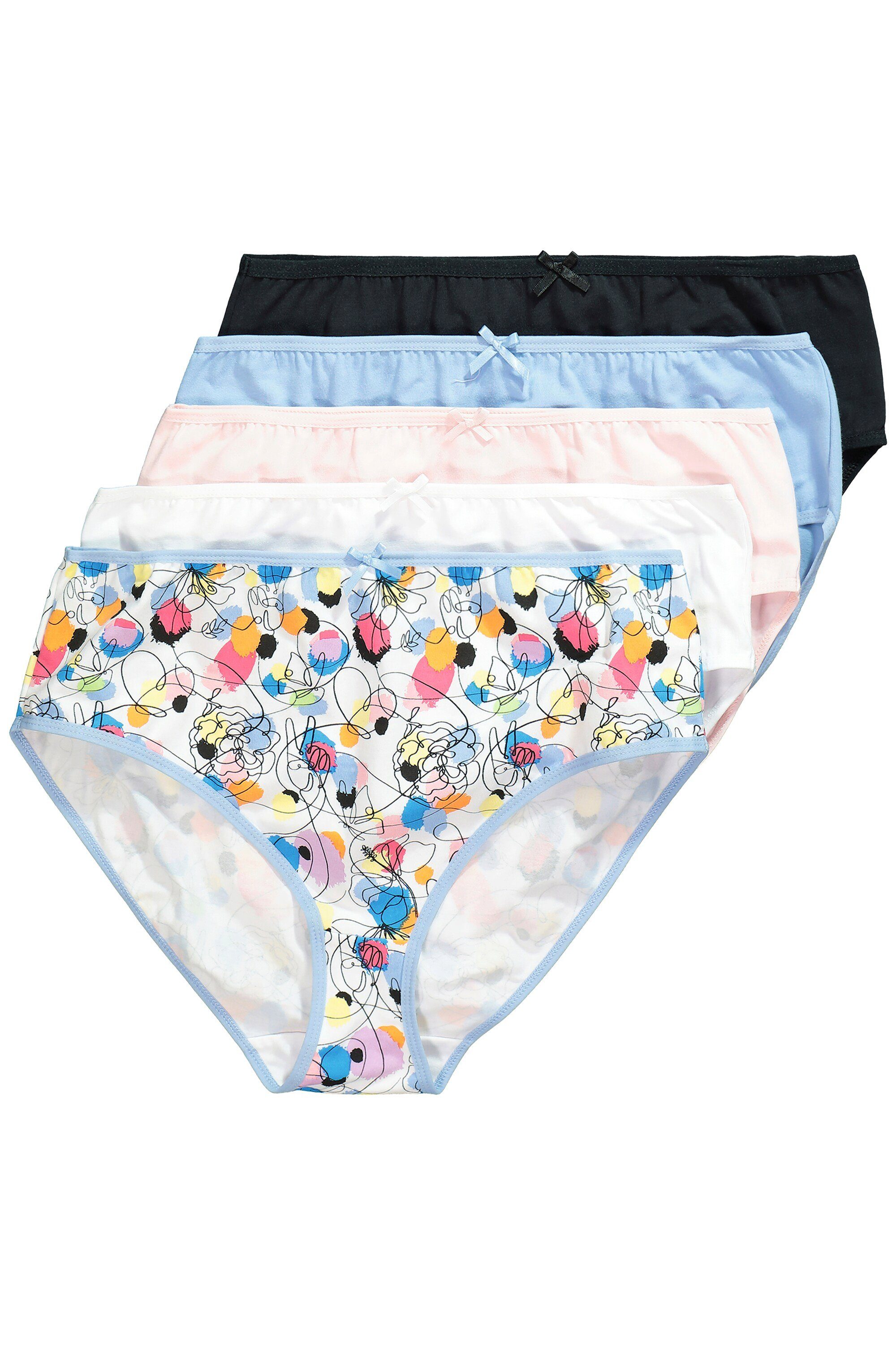 Ulla Popken Slip Midislips 5er Pack Bedruckt Einfarbig