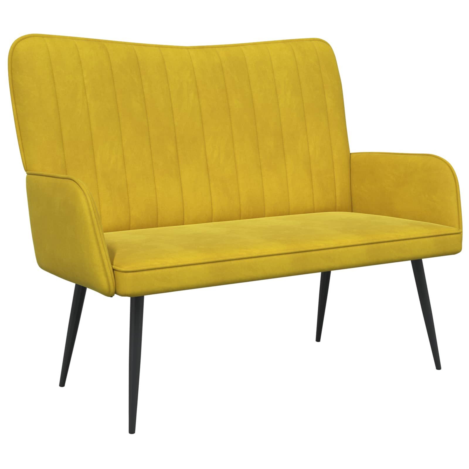 vidaXL Sofa Zweisitzer Sofa Gelb 115 x 61 x 87 cm Samt, 1 Teile, Couch