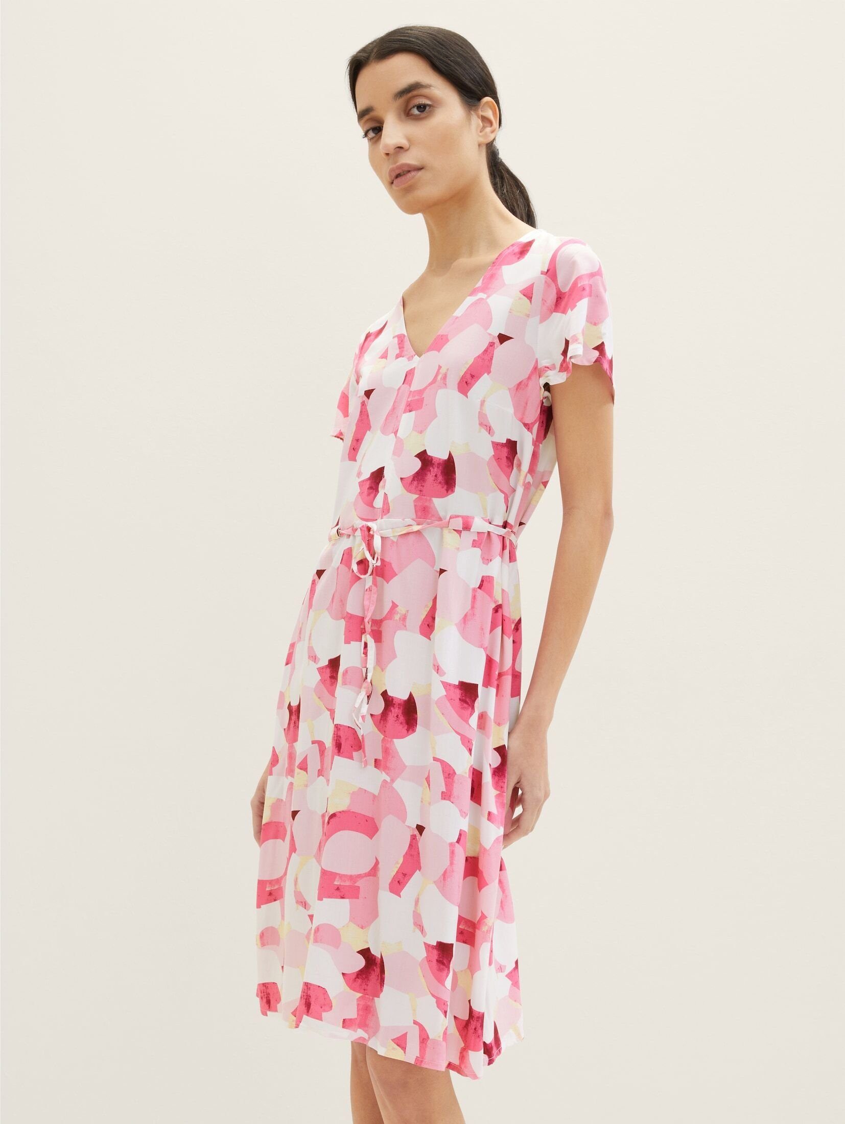Tom Tailor Jerseykleid Midi Kleid Mit Stoffgürtel