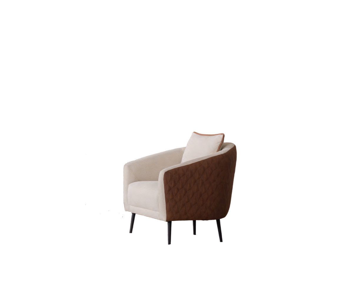 Jvmoebel Sessel Weiß Brauner Designer Sessel Wohnzimmer Möbel Polster