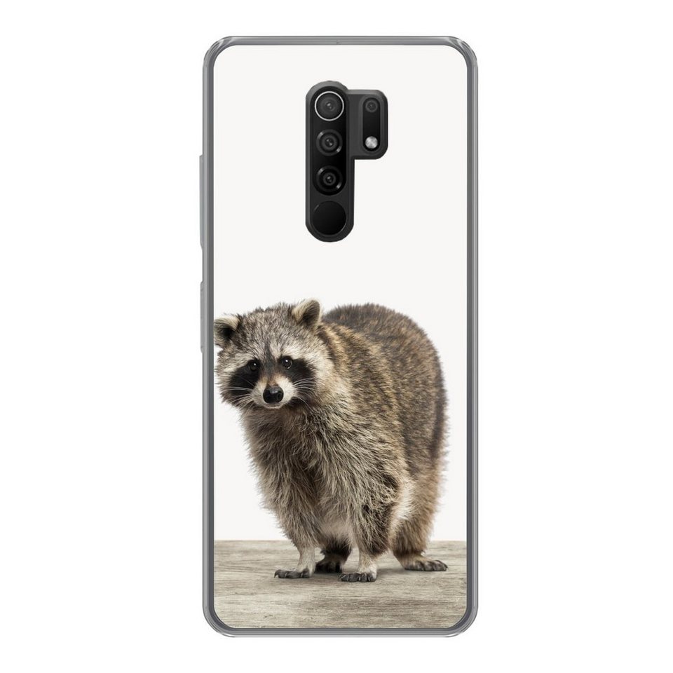 Muchowow Handyhülle Waschbär Tiere Weißer Hintergrund Jungen